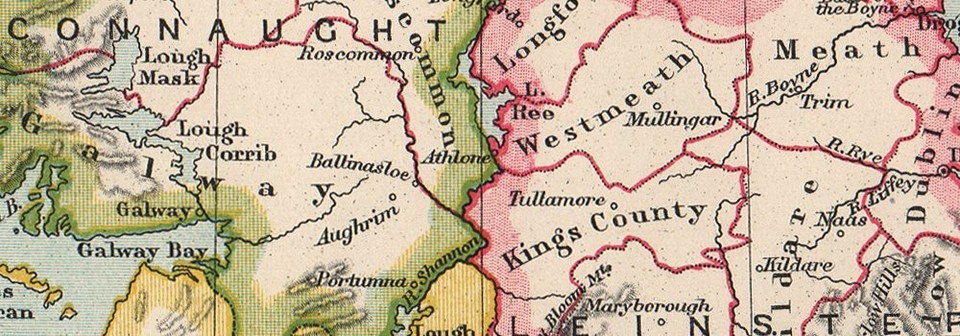 IRELAND 1641 TO 1892. showing counties provinces 1907 old antique map ...