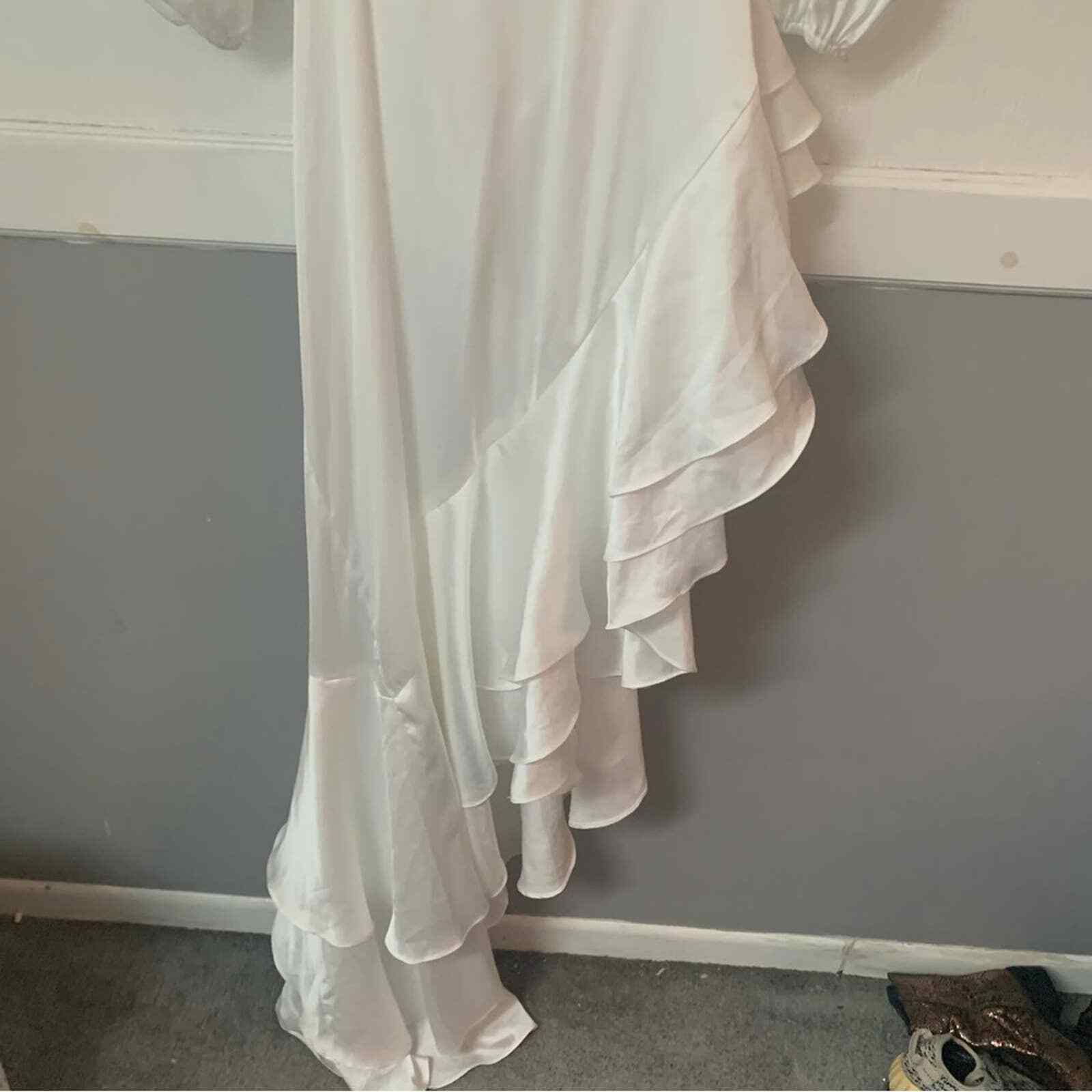 Mac Duggal Gown Asymmetrical Cut Out Ruffle In Satin … Gem