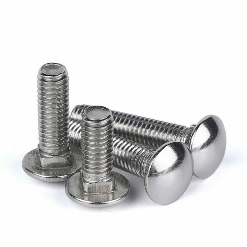 M8 8mm Coach Bolt Carriage Bolt Cup Square with Full Nut DIN 603 Zinc ...