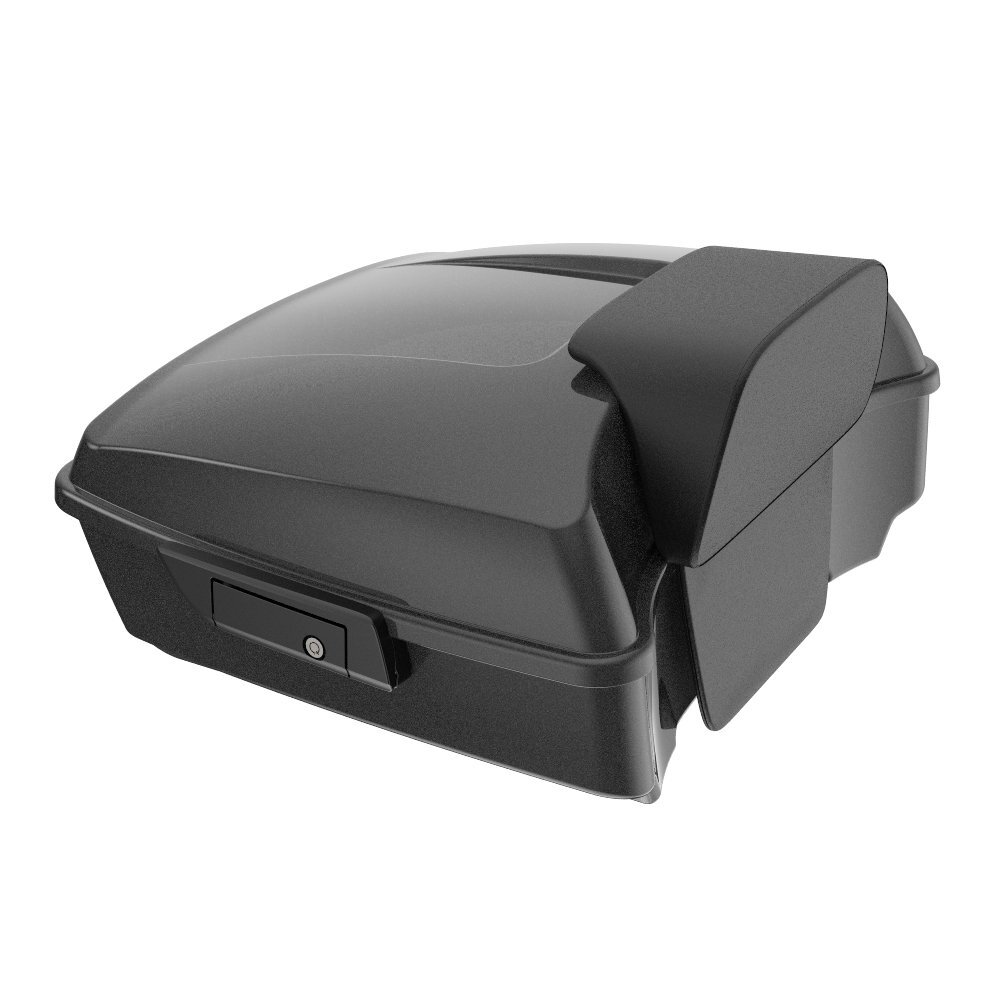Advan Black Quartz Chopped Tour Pack Pak Trunk Luggage For Harley FLHR ...
