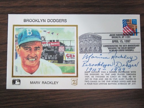 Marv Rackley Autograph / Signed Z Silk Cachet / Envelope Brooklyn ...