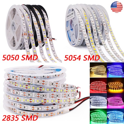 16FT LED Strip Lights 12V 5M White 5050 5054 2835 300/600Led TV Tape ...
