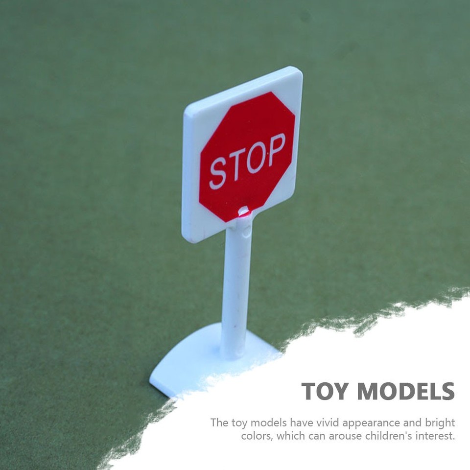 11 Pcs Simulation Road Sign Model Diy Traffic Kid Play Kid's Light Toy ...