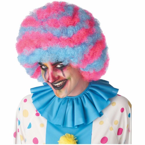 Spiral Clown Horror Circus Two Tone Afro Candy Pink Blue Adult Mens ...