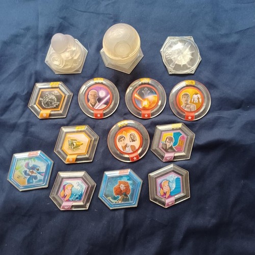 Lot Of 14 Disney Infinity Crystal Toy Box Expansion Power Disks 3.0 & 2 ...