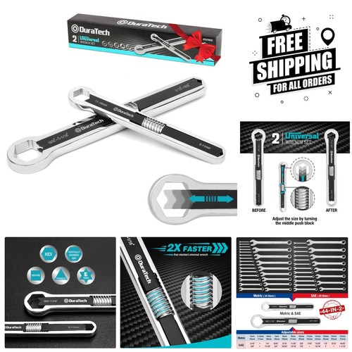 High Torque Universal Wrench Set: 8" & 10" for Comprehensive Fastener ...