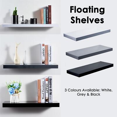 High Gloss Floating Display Shelves Wall Mounted Hidden Bracket Shelf ...