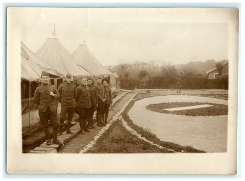 WW1 WWI Soldiers Standing at Base Camp Photograph Military | eBay