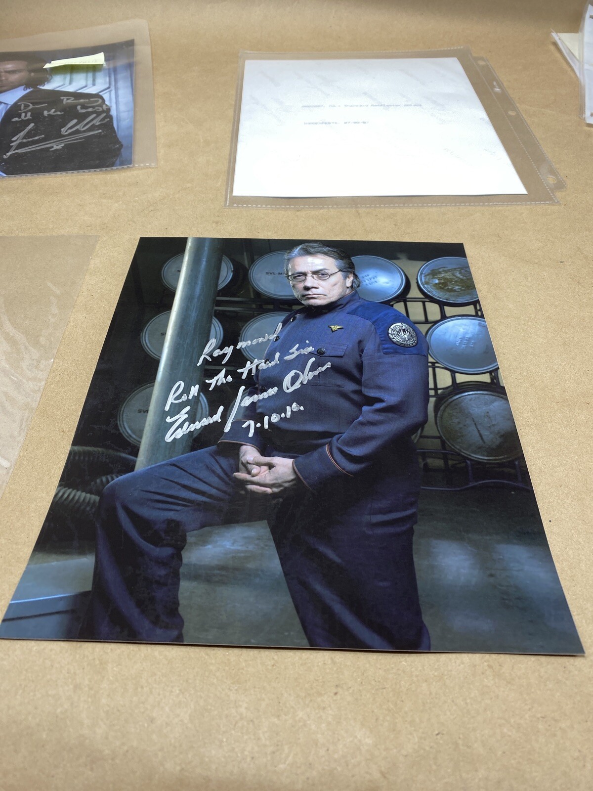 Battlestar galactica autographed photo Mark Sheppard, Edward Olmos ...