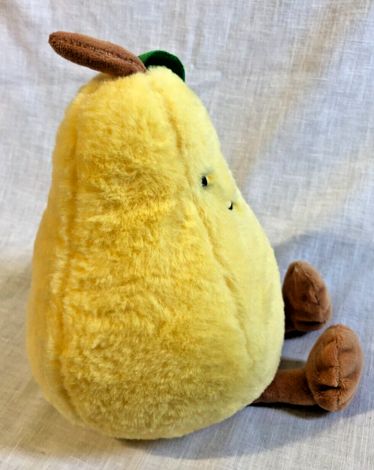Plush Yellow Pear With Stem & Leaf Stuffed Plush Toy USA Seller New 9.5 ...