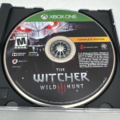 The Witcher Wild Hunt 3 Microsoft XBOX ONE Disc Only Clean! TESTED Free ...