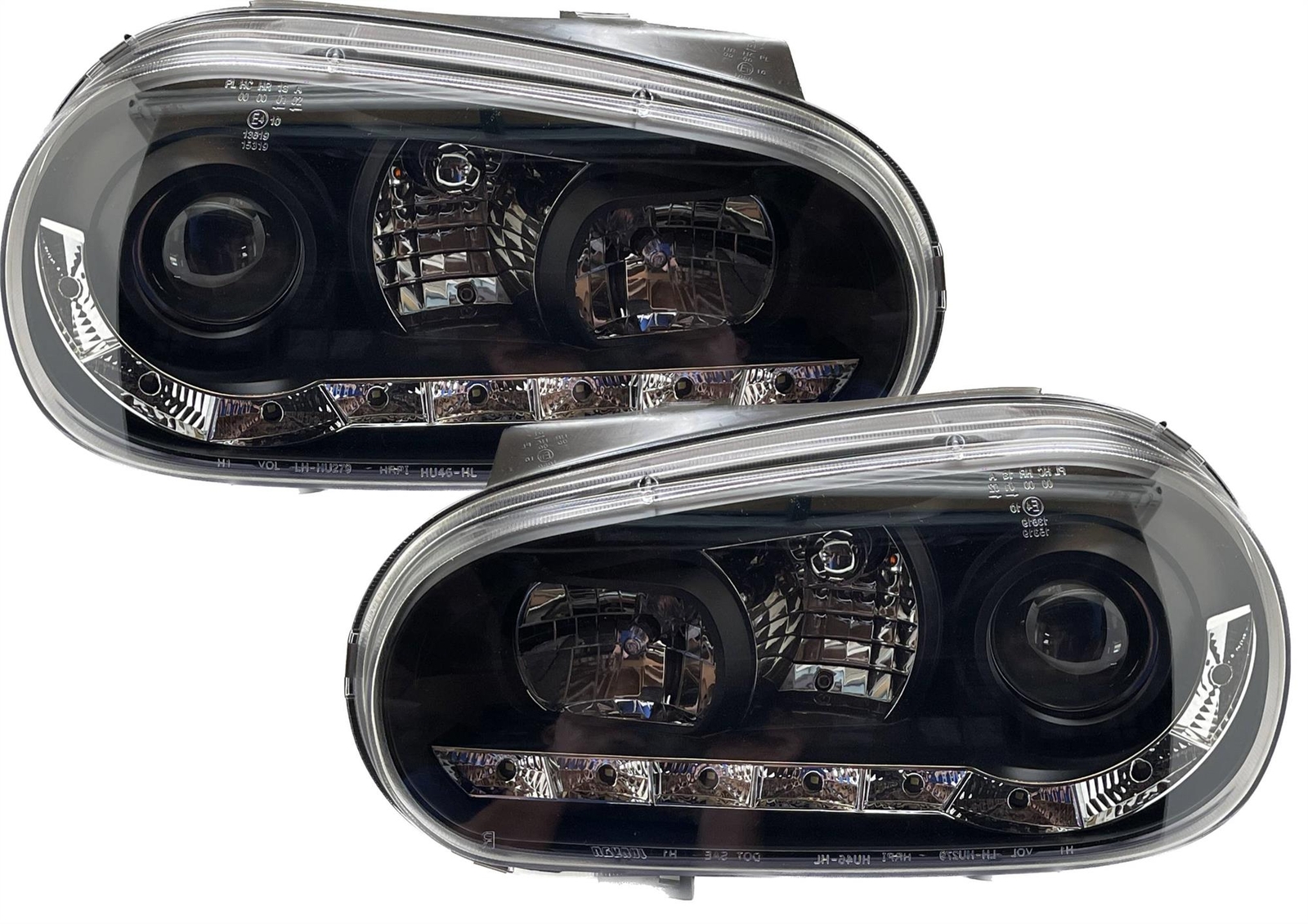 For VW Golf Mk4 98-04 Black DRL Projector Headlights Lighting Lamp ...