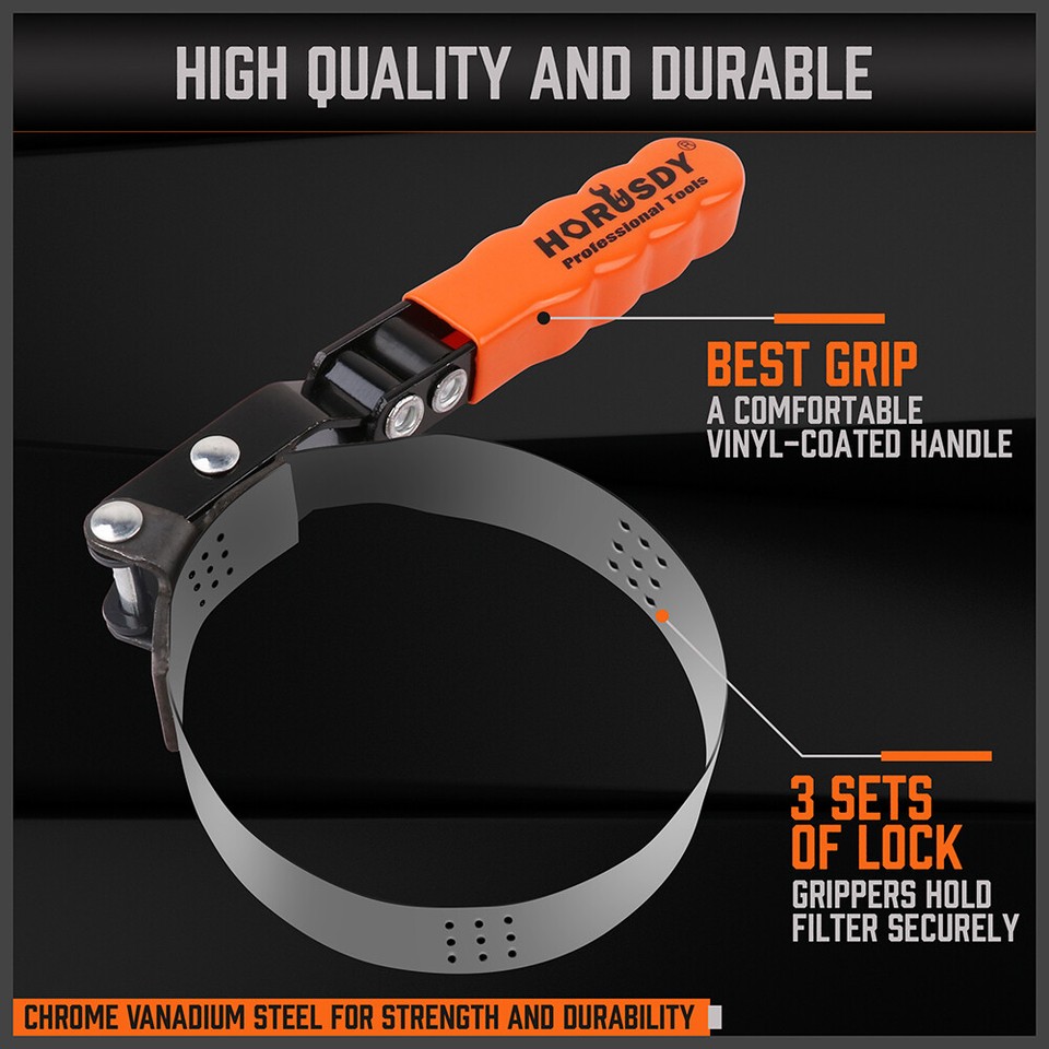 5-Swivel Oil Filter Wrenches 2-3/4" - 5-1/4" 68.85-133.35mm 12 ...