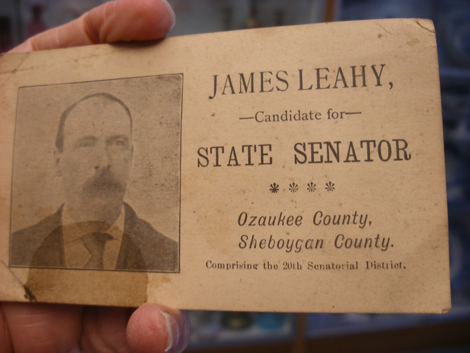 Vtg Business Card Political J. Leahy State Senator Sheboygan Ozaukee ...