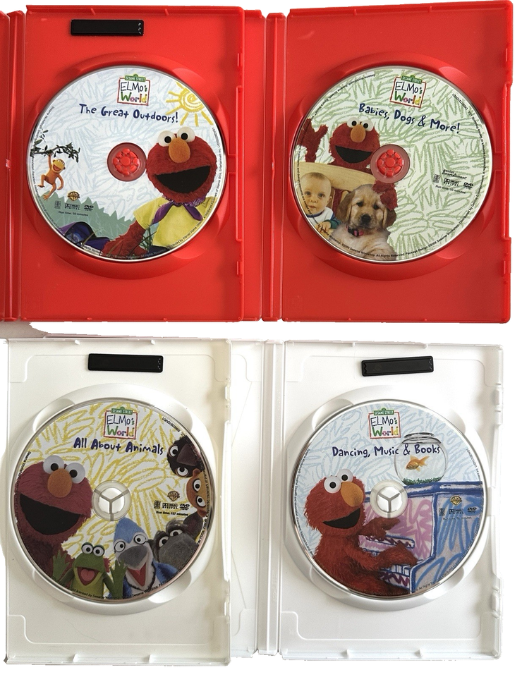 Sesame Street Elmo’s World Lot Of 4 Dvds Great Outdoors, About Animals ...