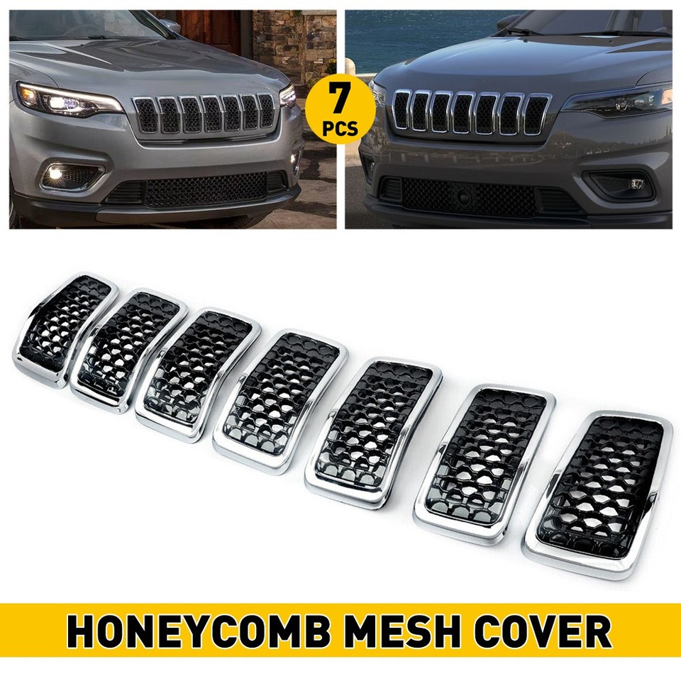 1/2set 6AZ88XS9AB for 2019-22 Jeep Cherokee Black Front Mesh Grille ...