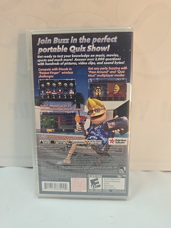 Buzz! Master Quiz Sony PSP 2008 New Factory Sealed | eBay