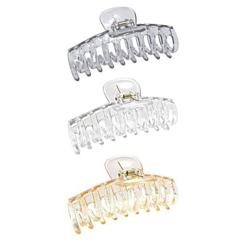 Clear Claw Clip For Women Thick Hair Crystal Resin Large Jaw Grip Hold ...