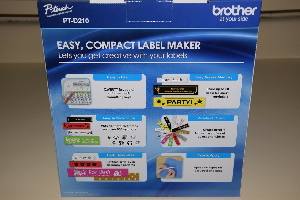 Brother P-touch PTD210 Thermal Label Maker Easy-to-Use One-Touch Keys ...