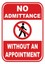 Sign Adhesive Sticker Notice Guidance No Entry Admittance Without An ...