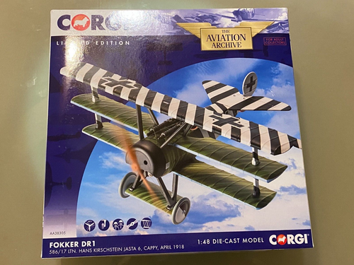 Fokker DR1 Ltn. Hans Kirschstein Diecast Airplane Corgi Aviation ...