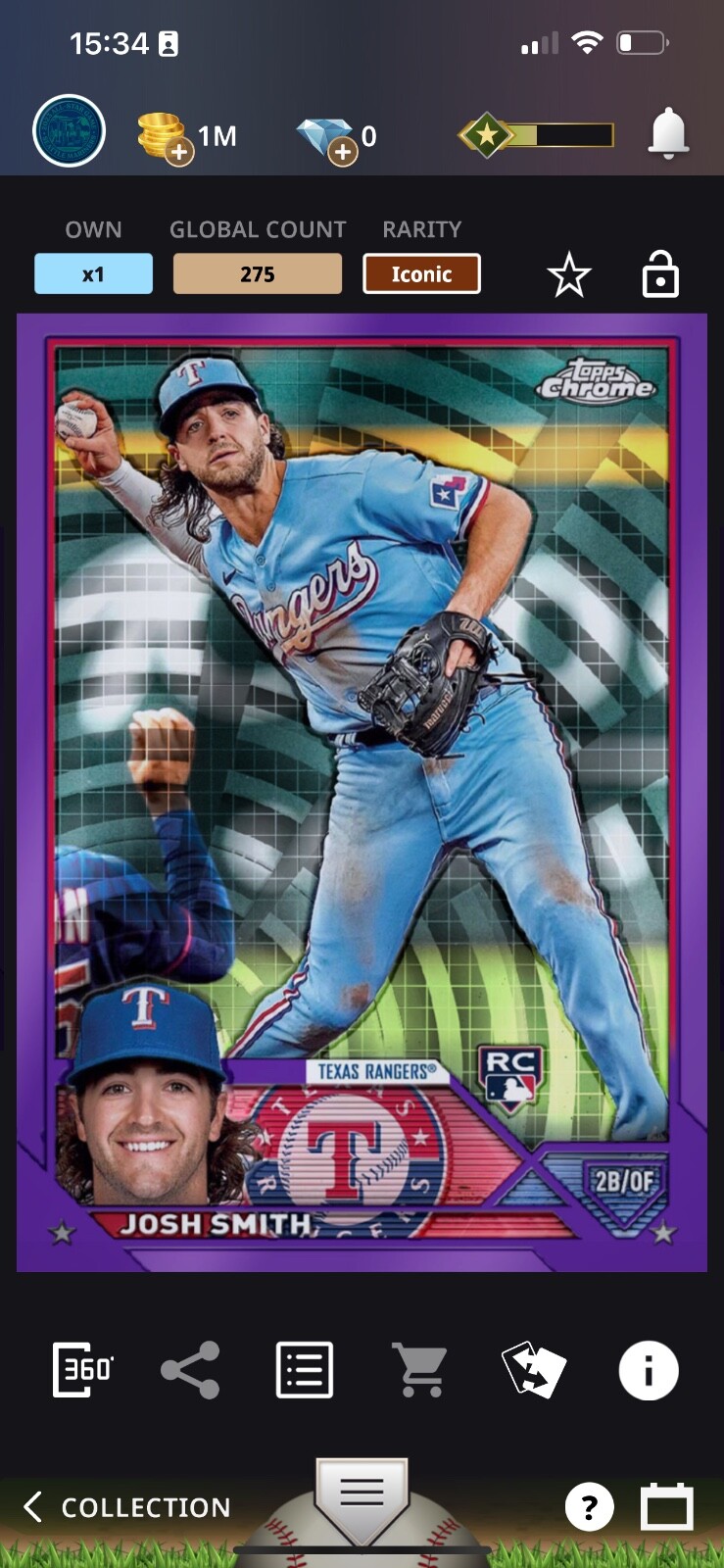 Topps Bunt Josh Smith Chrome Purple Sonar Base Iconic RC /275 [DIGITAL ...