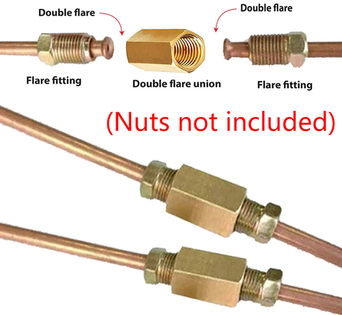 10 Pack Car Brass Brake Line Union - 3/16, 3/8-24 Threads SAE Inverted ...