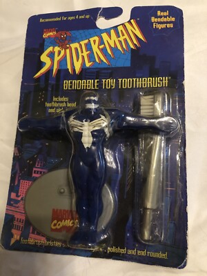 Vintage Marvel Comics Venom Spiderman Super Heroes Bendable Toothbrush ...