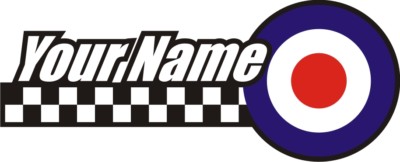 MOD SKA TWO TONE SCOOTER VESPA CUSTOM NAME DECALS STICKERS GRAPHICS x2 ...