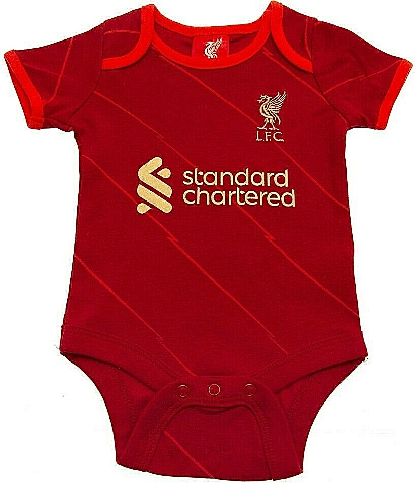 LIVERPOOL FC BABIES FOOTBALL KIT BODY PRAM SUIT BABY GROW VEST x 2 LFC ...
