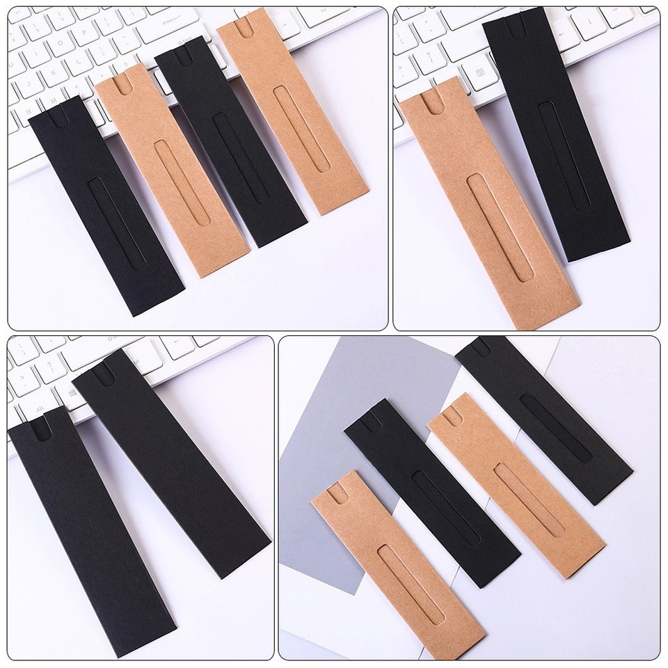 60 pcs Kraft Paper Pen Sleeves Single Pen Paper Tube Protective Holder ...