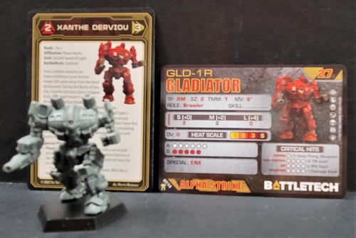 Battletech Gladiator Mech, Pilot Cards Proliferation Cycle Alpha Strike ...