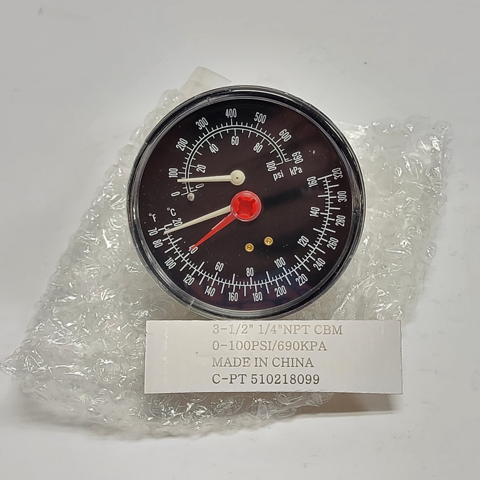 3-1/2" 1/4" NPT CBM C-PT510218099 510218099 541-300-486 PSI TEMP Gauge | eBay