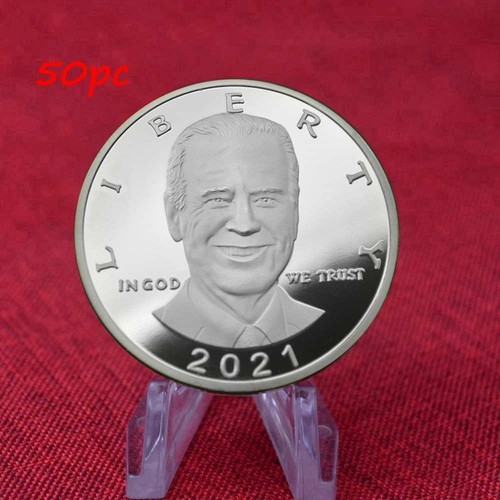 50pc 2021 Joe Biden President Silver Plate Commemorative Souvenir ...