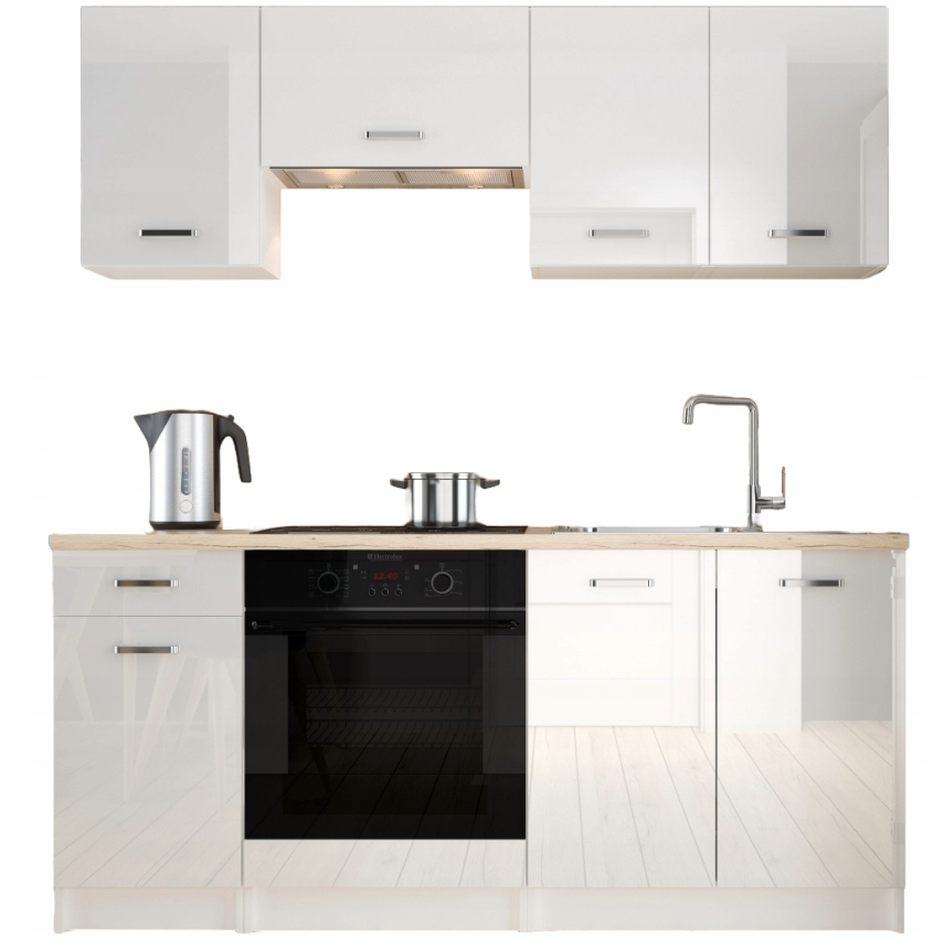 Kitchen Set, Complete Kitchen Set, 5piece Set White High Gloss/Oak ...