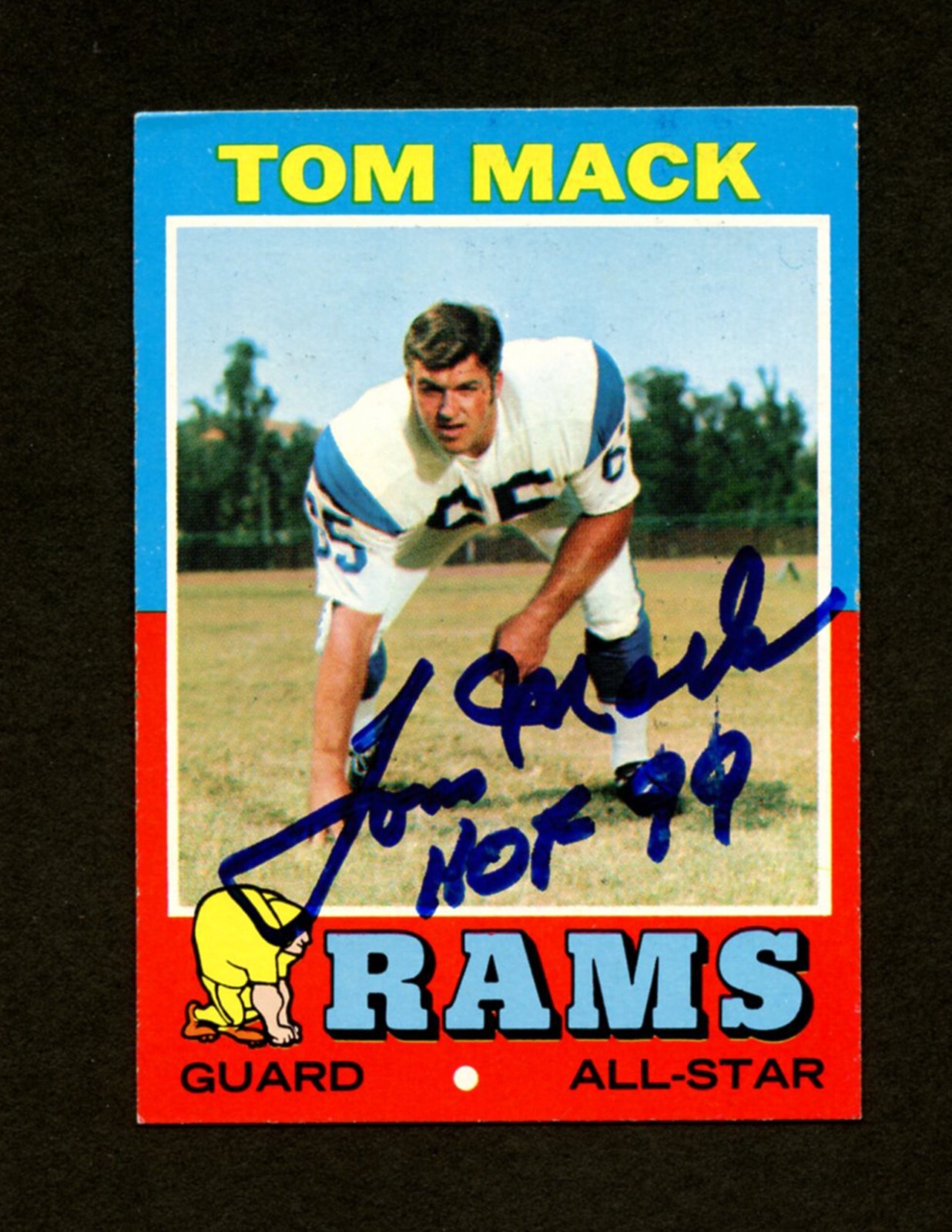 1971 Topps Tom Mack #94 Autographed Card ~ Los Angeles Rams ~ HOF, EX ...