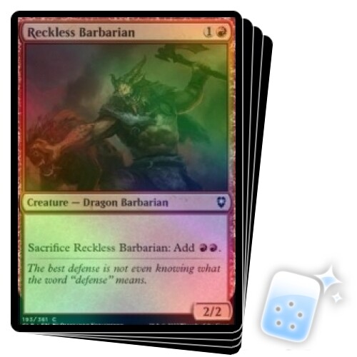 FOIL RECKLESS BARBARIAN X4 Commander Legends: Battle For Baldur's Gate ...