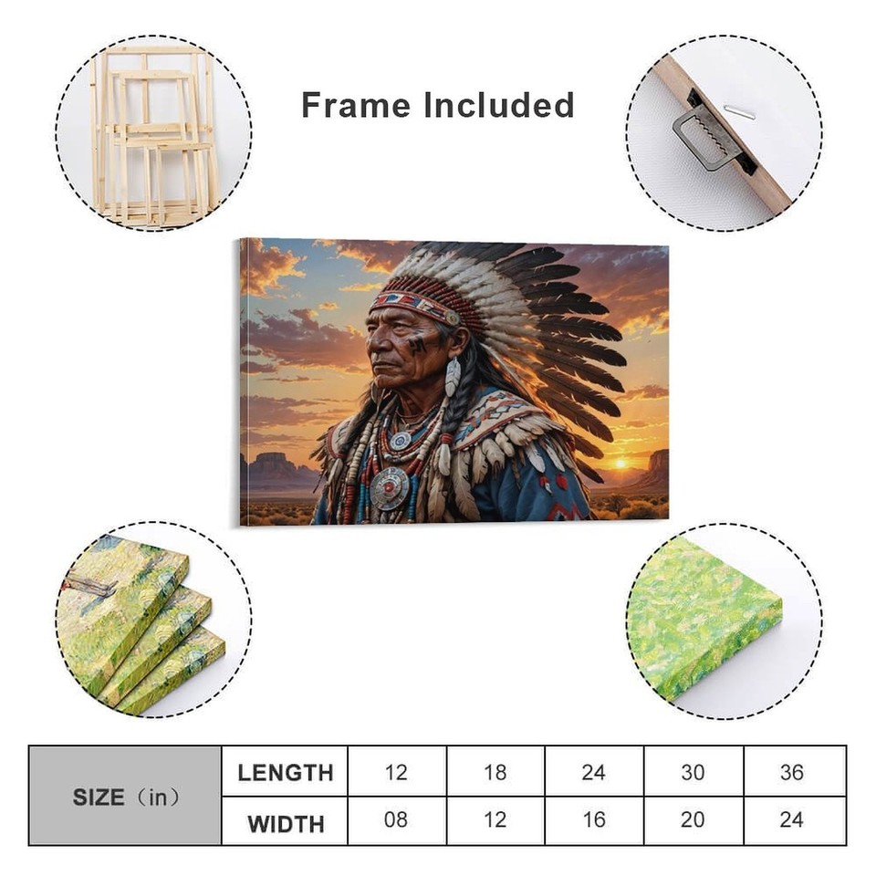 Native American Chief Poster Canvas Art Poster Wall Art Picture | eBay