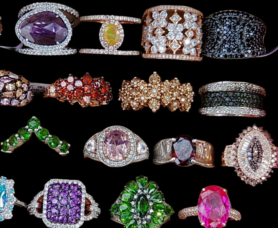 .925 Sterling Silver Ring Lot 110pc Designer Gemstone Statement Rings ...
