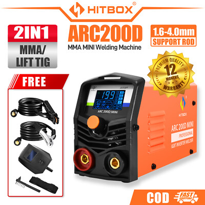 HITBOX Stick Welder 240V 200Amp Lift TIG MMA/ARC Mini Welding Machine ...