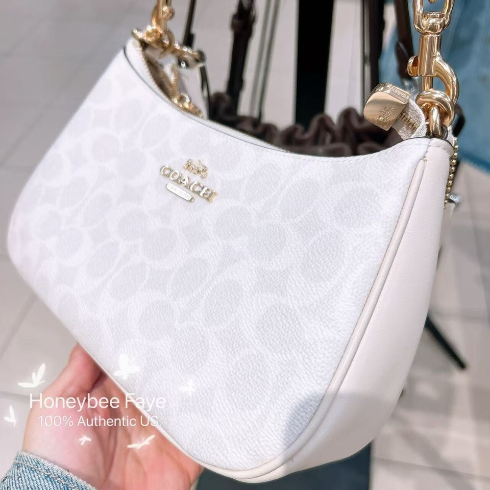 NWT Coach Teri Shoulder Bag In Signature Canvas CV933 | eBay