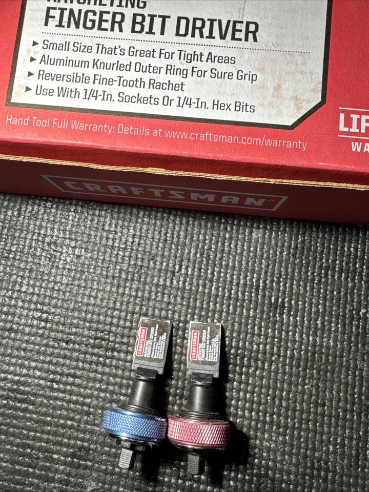(2) Sears Craftsman Nos Ratcheting Finger Bit Driver 17157 Rare Blue ...