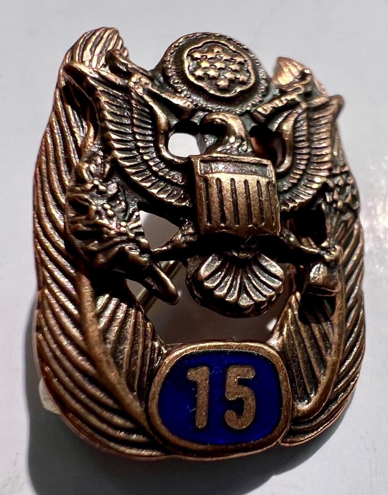 Vintage Bronze US ARMY 15 Year Service Lapel Pin 1/2" | eBay