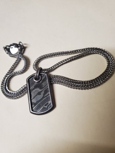 1/2 Off!!! Damascus Stainless Steel dog tag necklace 20in Stainless Steel Chain | eBay