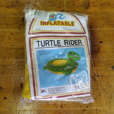 Vtg Inflatable Pool Turtle Floatie Ride On 30"x 21" NOS Never Opened ...