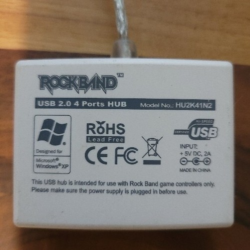Rock Band USB 2.0 4 Ports USB Hub Model No. HU2K41N2 Nintendo Wii, Xbox ...