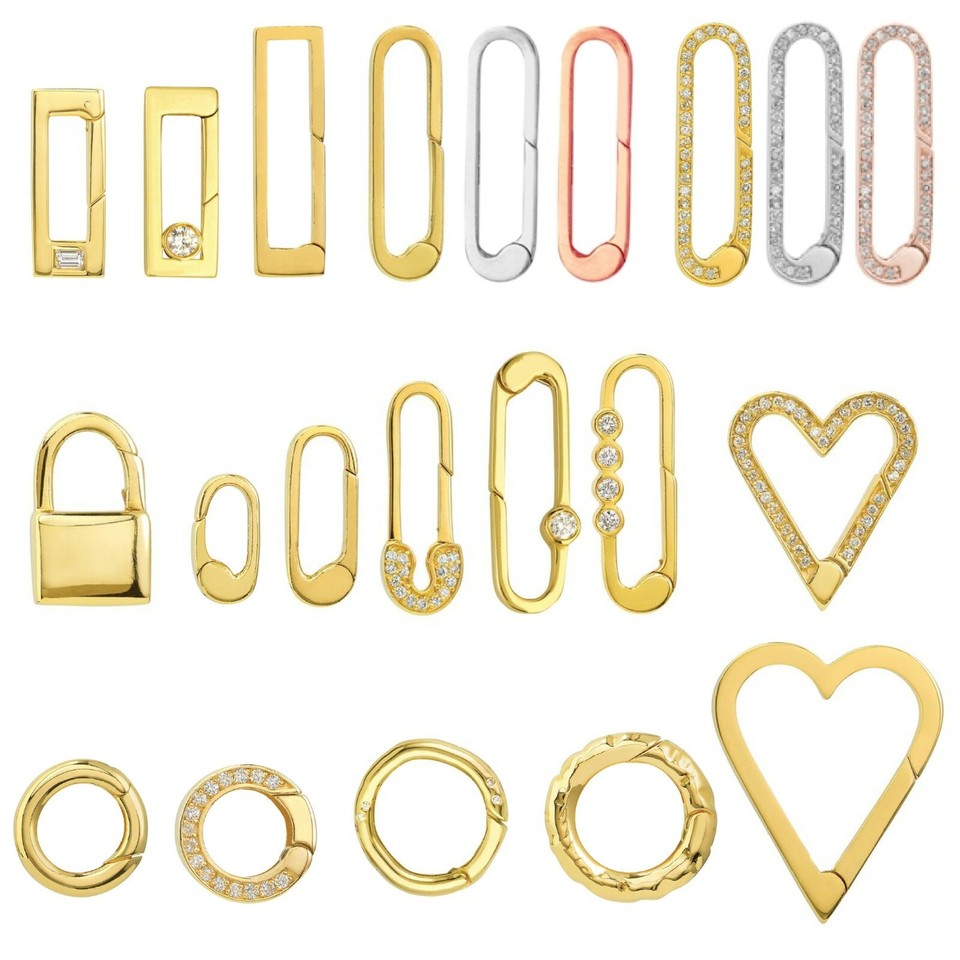 Paperclip Rolo Split Chains For Push Lock Connector 14K Yellow Real ...