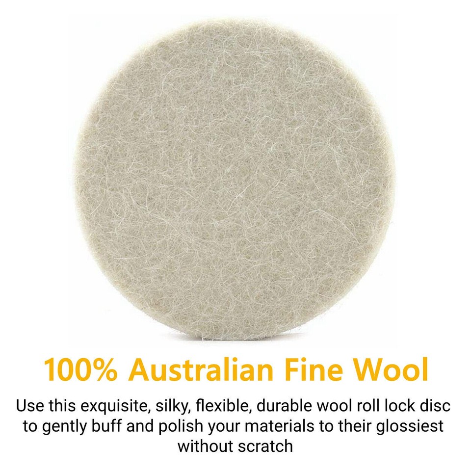 10PCS 2 inch Wool Buffing Polishing Pad Roll Lock Sanding Disc Die ...