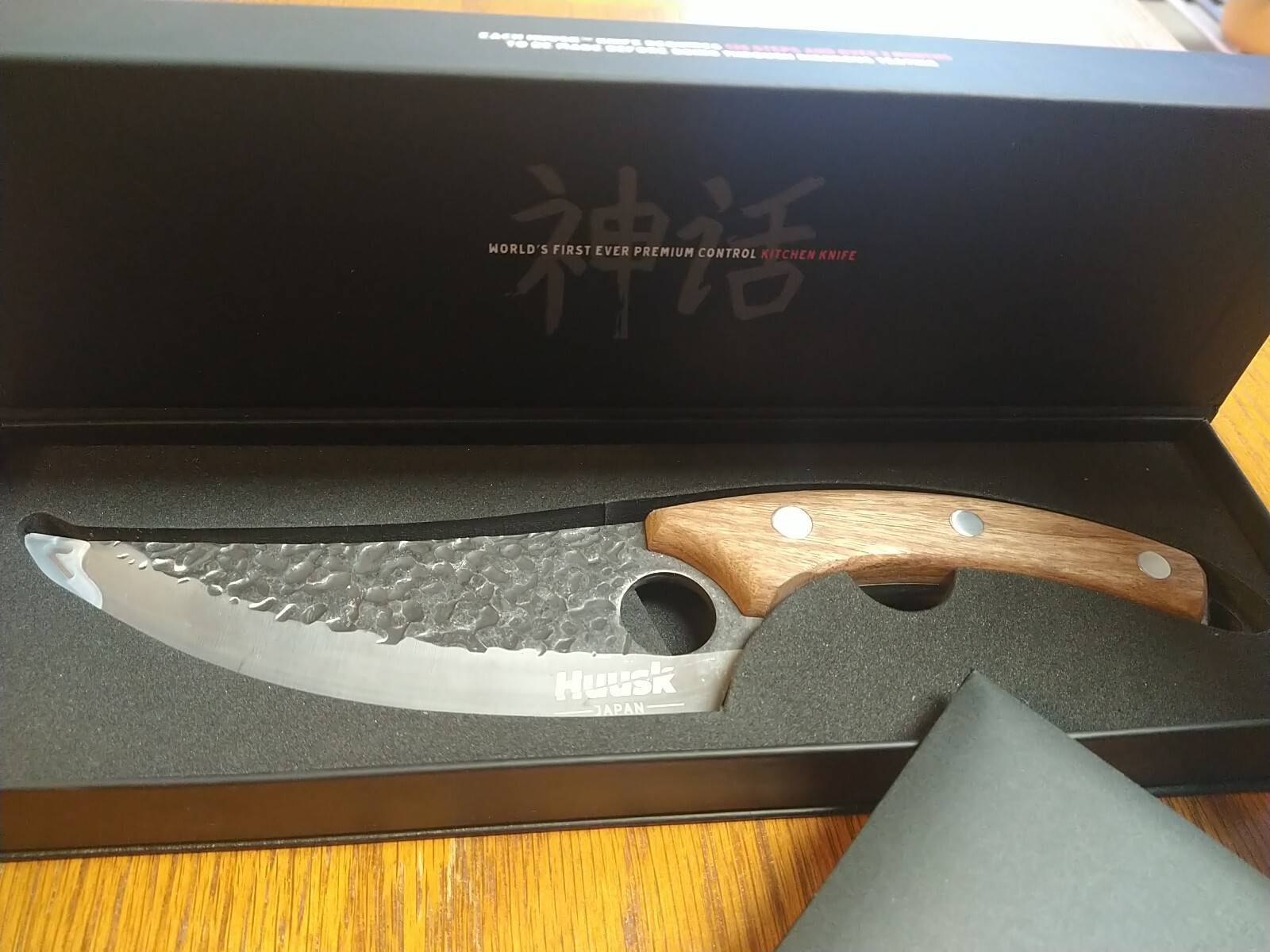 HUUSK Japan Stainless Steel Premium Control Knife 5.8in Blade&Leather ...