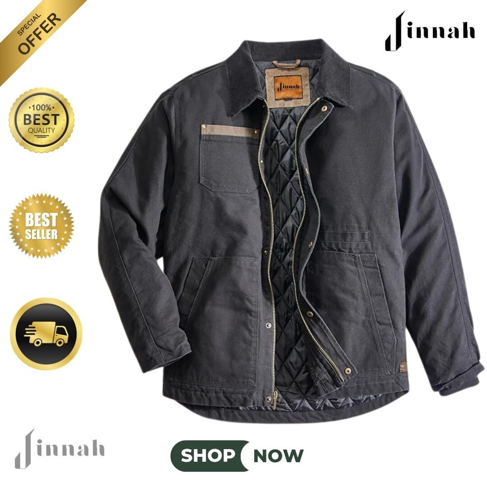 jinnah Concealed Carry Jacket for Men - Heavy Duty Canvas - Conceal ...